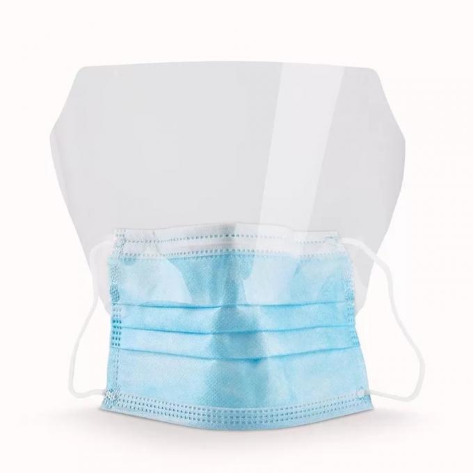 Disposable Face Mask With Eyeshield Anti Fog And Eye Protective With Tie On