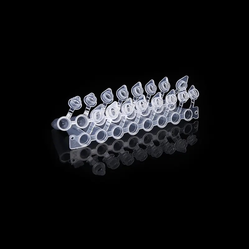 Dome Shaped Caps 0.2ml PCR Tube 8 Strip With Attached Cap PCR Eight ...